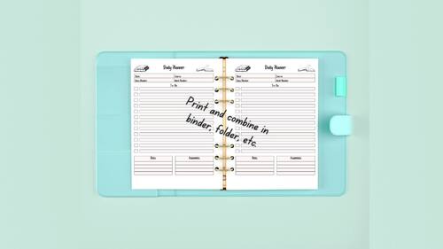 Daily Course Planner Lesson School Online PDF Printable For Teachers Lesson