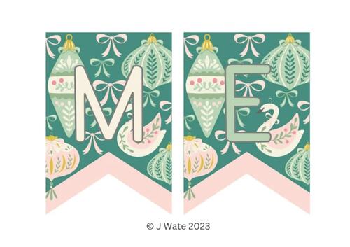 Winter Swan & Bauble Bunting Banner Display and Christmas Classroom Decor