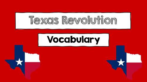 Texas History - Texas Revolution Vocabulary Activity by Lone Star History