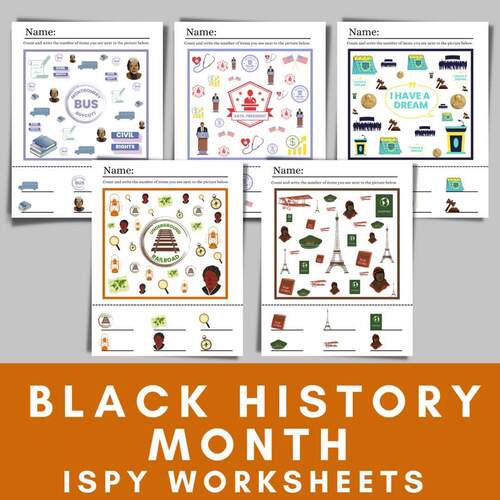 Black History Month iSpy Worksheet Activity by Jenny Marie | TPT