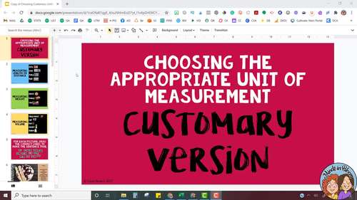 Choosing a Customary Unit of Measurement - Digital Google Slides Activity