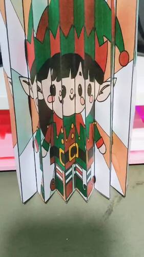Elf Craft Christmas Agamograph Art 2D Activities X'mas Boy & Girl North ...
