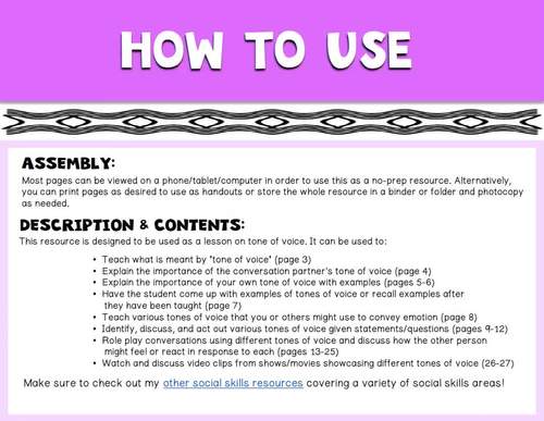 Tone of Voice: Social Skills, Pragmatics, Speech, Teletherapy by Spiffy ...