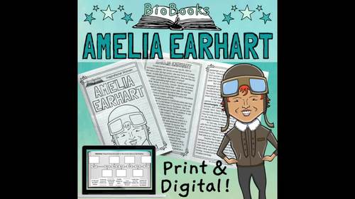 Amelia Earhart Biography Reading Passage Activity Booklet PRINT and DIGITAL