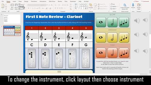 Interactive 1st 5 Note Slides - Distance Learning Band Slides | TPT