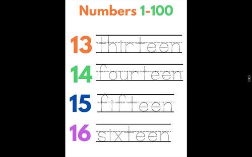 Let's Count 1-100. Numbers Handwriting Worksheets to trace numbers up ...
