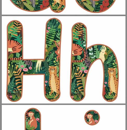 WILD ANIMALS Themed Letter Sets and Bunting BULLETIN BOARD by TechLitTeach