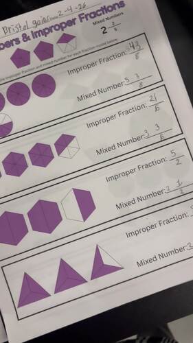 Improper Fractions and Mixed Numbers | Fractions Greater than 1 Whole ...