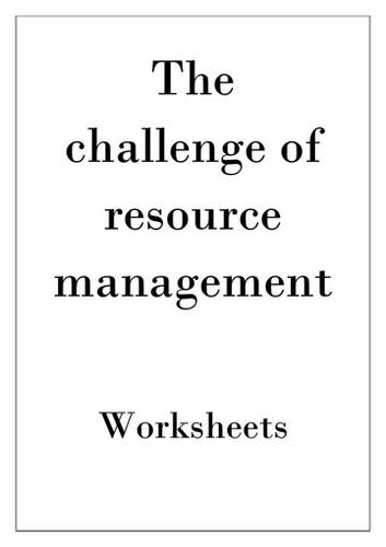 Geography The Challenge Of Resource Management Worksheets | TPT