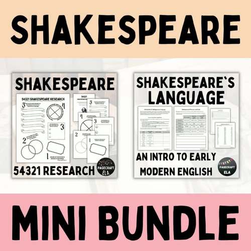 Shakespeare Mini BUNDLE | Playwright Research | Early Modern English