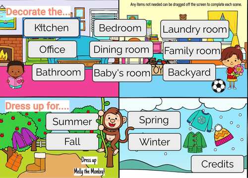 Decorate and Dress Up | Boom™ Card | Rooms of the house, Digital Resources