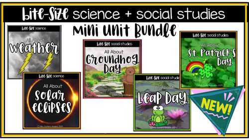 bite-size science + social studies Mini Unit Bundle by Mrs Durbins Kinders