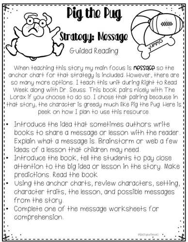 Pig the Pug Mini Unit | Distance Learning by First Grade Roars | TpT