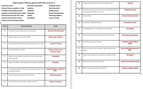 Video Analysis Activity of Penal Code- Public Order & Decency, Health