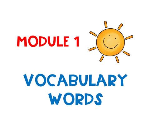 Math Vocabulary Words Google Slides + Crossword Math Grade 3 Module 1