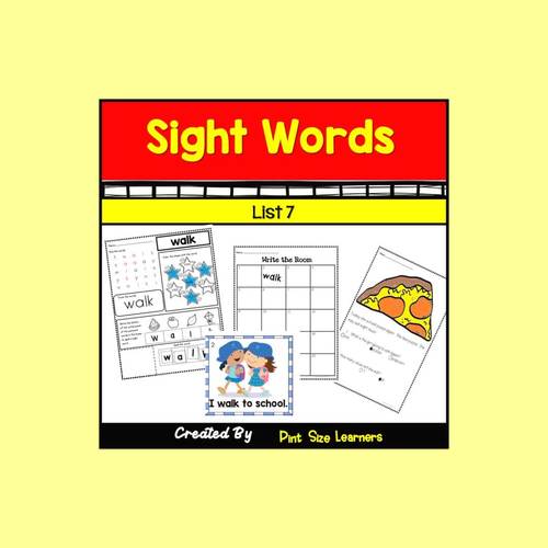 Sight Word Practice | Center Activity and Worksheets | List 7 | K - 1