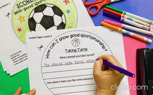 Good Sportsmanship Craft Booklet Social Emotional Learning Physical ...