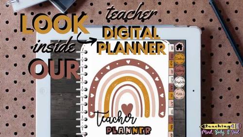 Boho Rainbow Digital Teacher Planner Undated NEVER EXPIRES with 25 ...