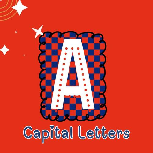 Orange Blue Checkered Bulletin Board Letters Classroom Decor | TPT