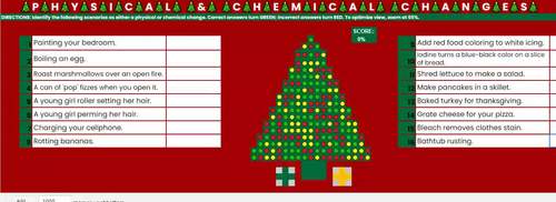 Physical and Chemical Changes & Properties Christmas-Themed Activity