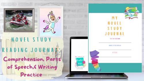 Novel Study Reading Journal: Comprehension, Parts of Speech, & Writing ...
