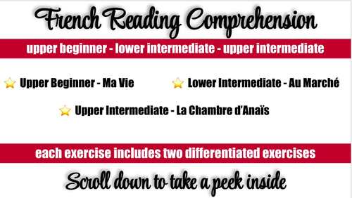 French Reading Comprehension Passages - Engaging Texts and Questions