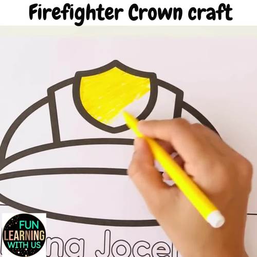Editable Firefighter Theme Hat Crafts | Fire safety Crown Craft Activity