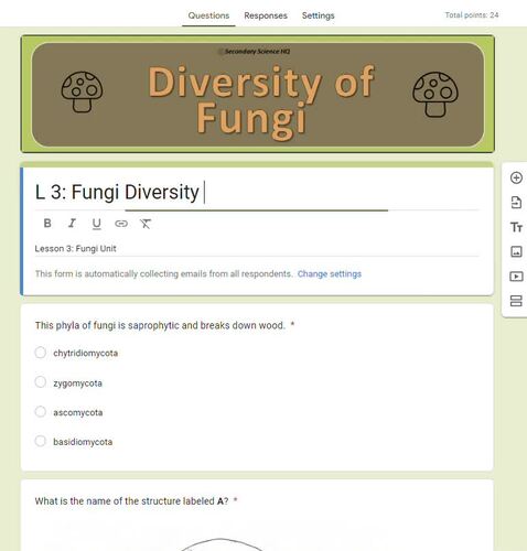 Fungi Unit Bundle | High School Advanced Biology | Google Forms | TPT