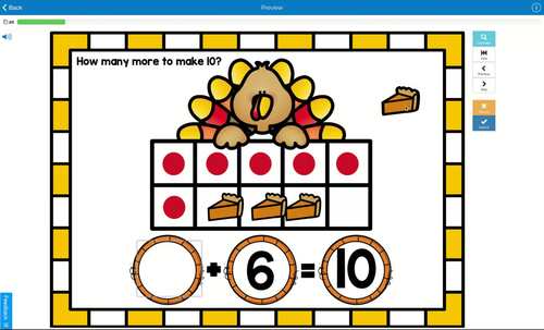 Friends of 10 Game November Math Boom Cards by Krafty in Kinder | TPT