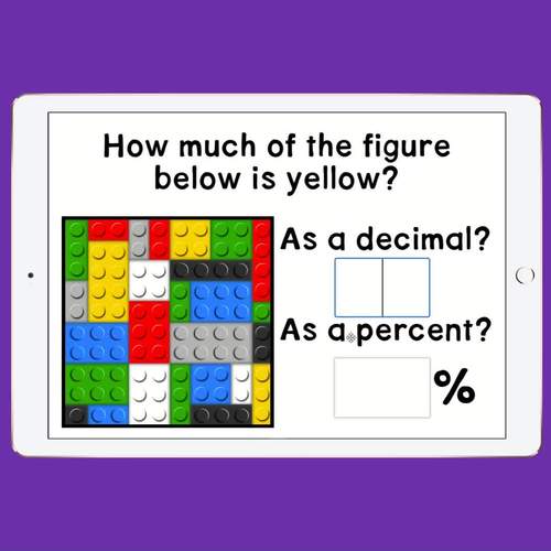 Decimals and percentages with Building blocks | Boom cards | TPT