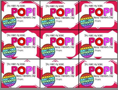 Pop It / Push Pop Fidget Toy Valentine's Day Gift Tag | TPT