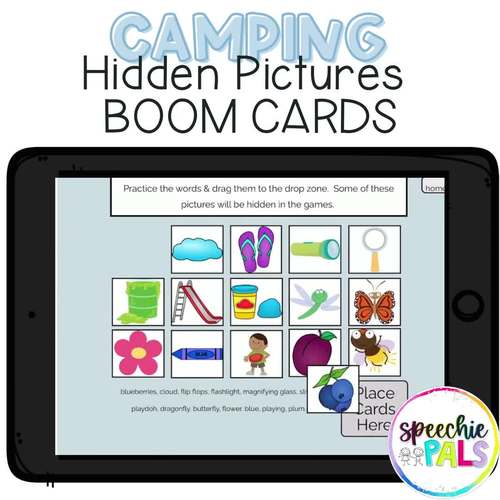 Speech Articulation Camping Hidden Pictures Blends BOOM CARDS by ...