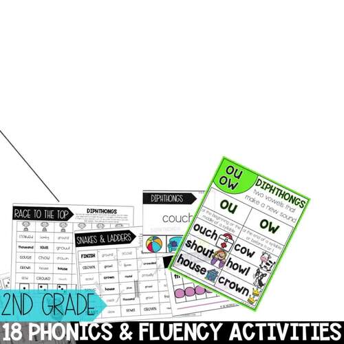 ou ow Diphthongs Worksheets, Spelling Activities and 2nd Grade Phonics ...