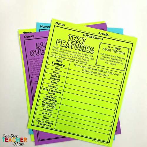 Nonfiction & Fiction Graphic Organizer Activities for Guided Reading ...