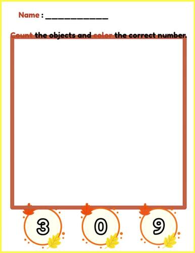 Count the Objects and Color the Correct Number | Acorn 0–10 | 11 ...