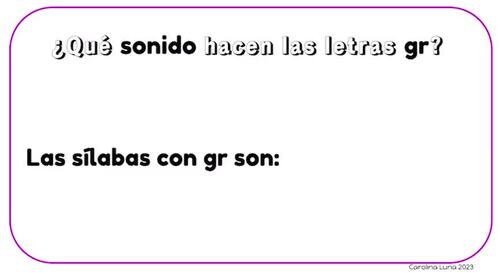BUNDLE SILABAS TRABADAS CON R | CONSONANT BLENDS WITH R IN SPANISH