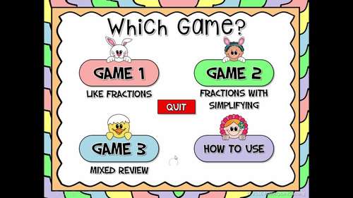 Adding Fractions Easter Powerpoint Game by Teacher Gameroom | TPT