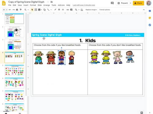 Spring Scene Digital Glyph Activity by Brittany Washburn | TpT