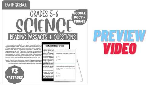 Earth Science Reading Comprehension Passages and Questions Bundle Grade ...