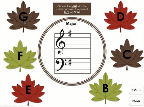 Spinning Leaves | Major Sharp Key Signatures by Music Educator Resources