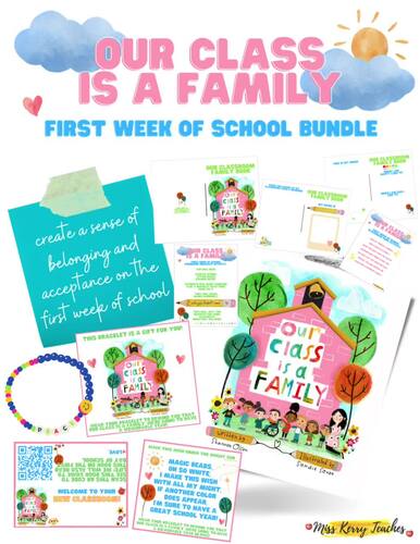 Our Class is a Family Bracelet Gift Back to School Book & Bracelet Bundle