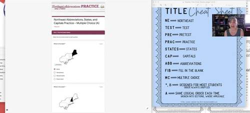 5 Regions of the United States Capitals Tests | DISTANCE LEARNING | Bundle