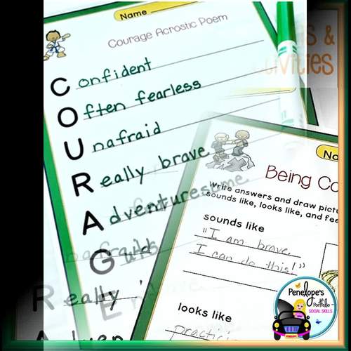 Courage BUNDLE: All Courage Activities by Penelope's Portfolio | TpT