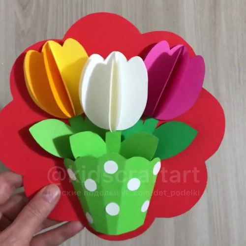 Spring Flower Summer Tulips Craft April March May Activity Mothers day Card
