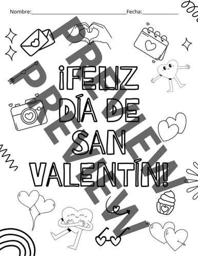 San Valentín páginas para colorear español - coloring Spanish Valentine ...
