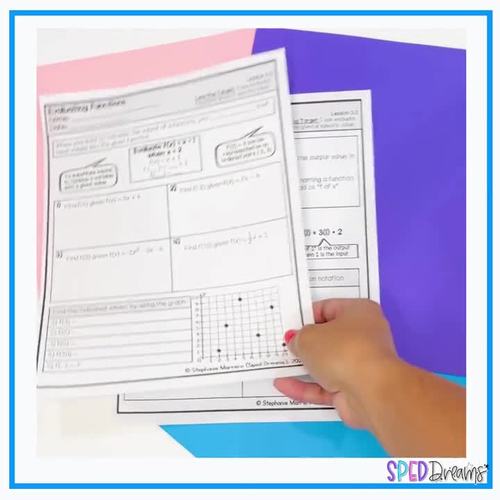 Evaluating Functions with Function Notation Guided Notes Practice Exit ...