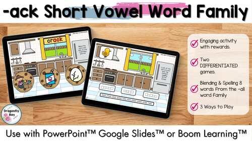 ack Short A Word Family 2 Digital Games for PowerPoint™ Google™ and Boom™