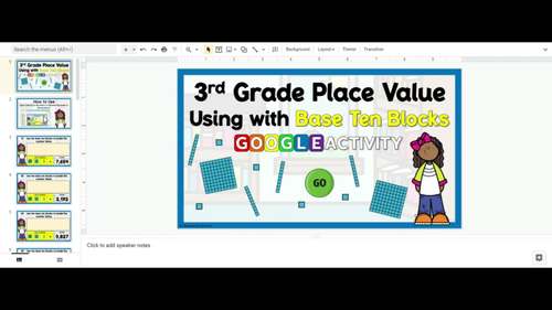 Place Value with Base Ten Blocks up to 10,000 Google Activity | TPT
