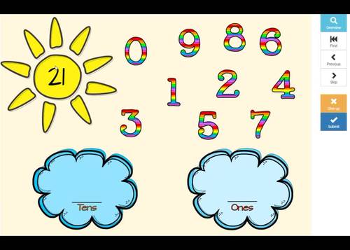 Place Value - Tens & Ones { Boom Cards } 50 Card Deck - Distance Learning