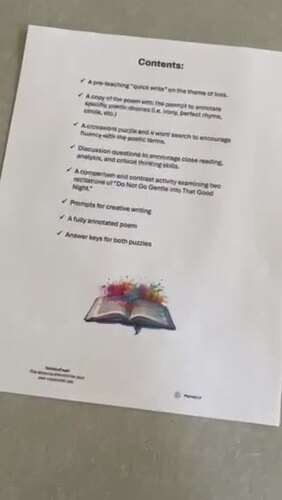 Complete High School ELA Lesson on "Do Not Go Gentle into That Good Night"